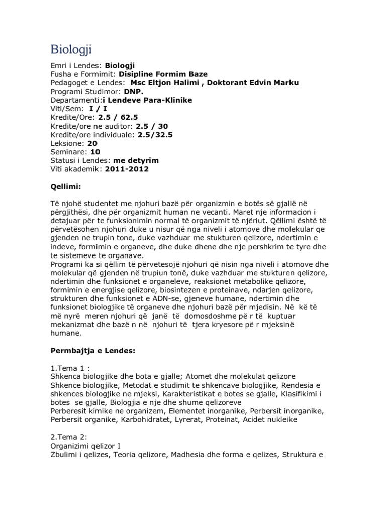 Biologji | PDF