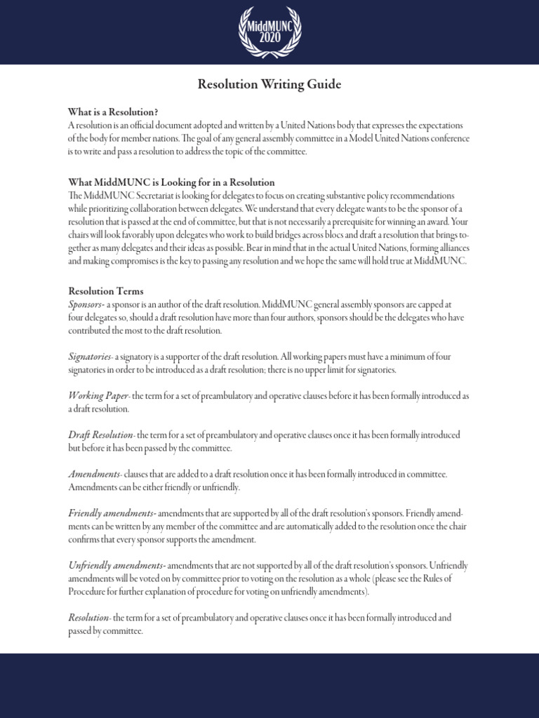 Mid DM Unc Resolution Writing Guide | PDF