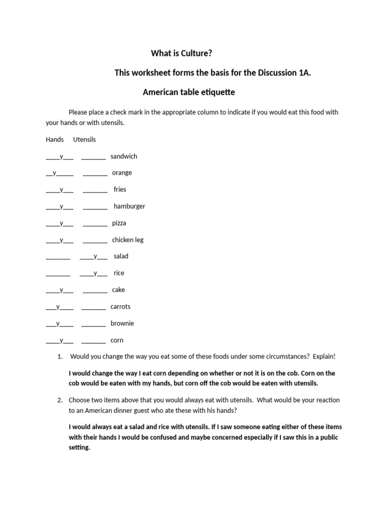 2.american Table Etiquette | PDF