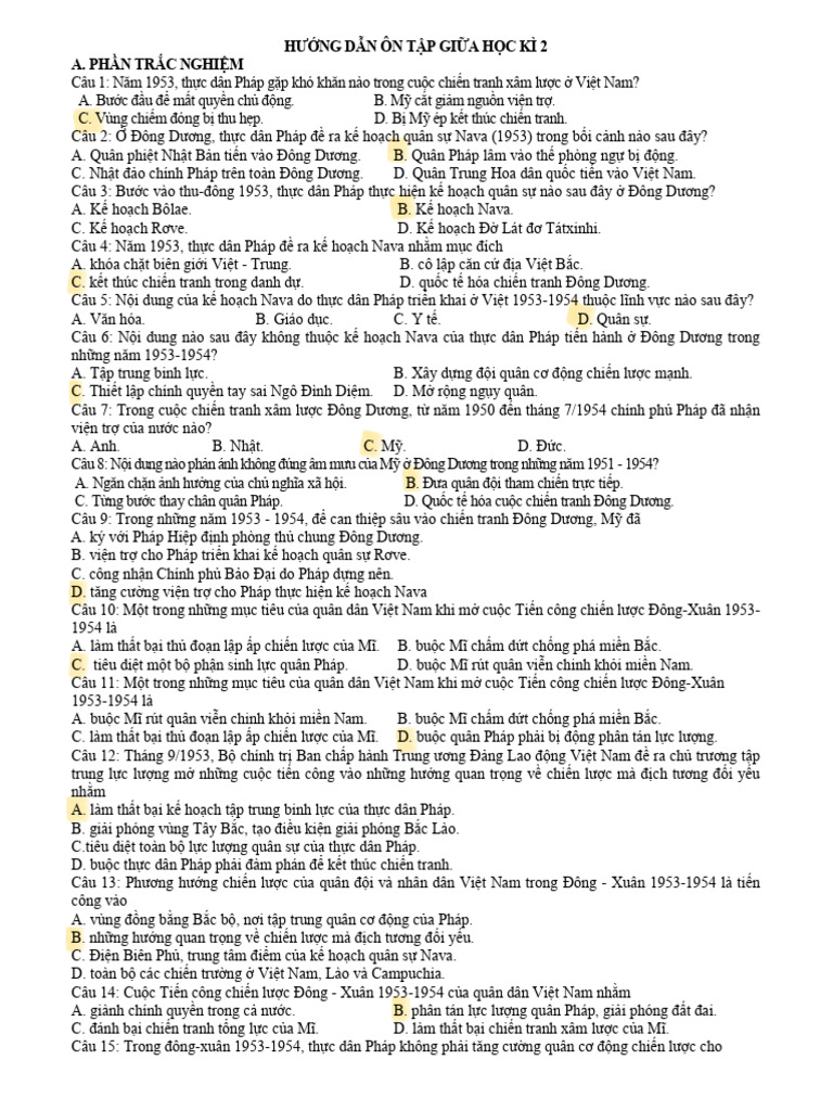 HS HD Ôn Tập Giữa HK2 | PDF