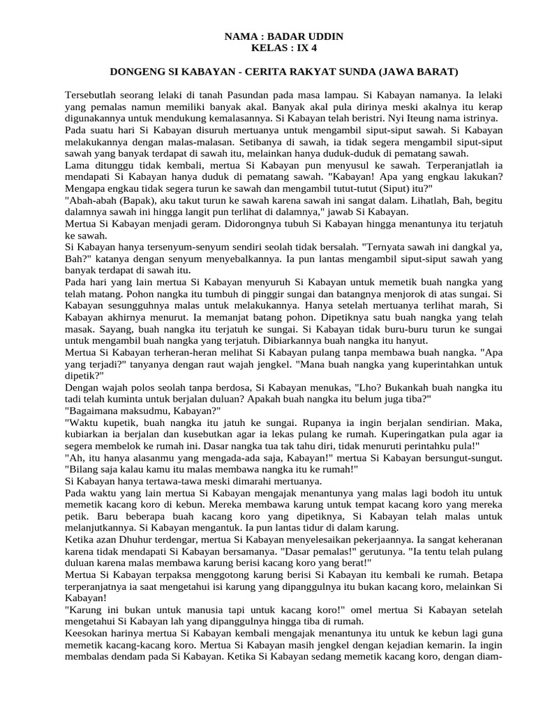 Dongeng Si Kabayan | PDF