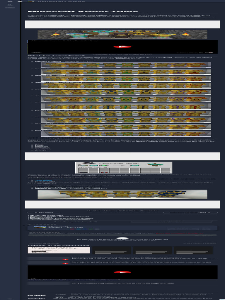 Minecraft Armor Trims - Minecraft Guide - IGN | PDF
