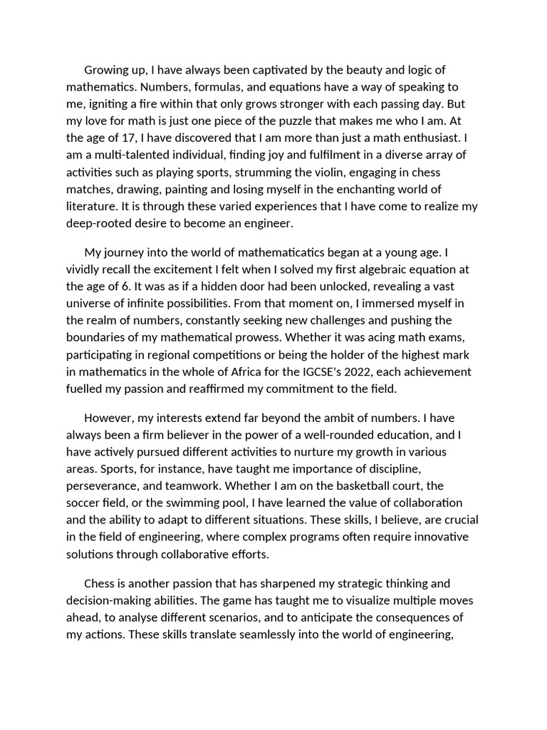 My Personal Essay | PDF