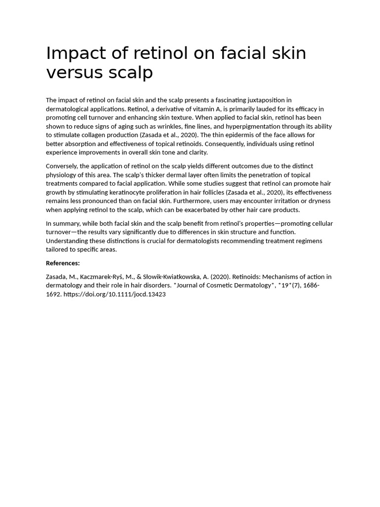 Impact of Retinol On Facial Skin Versus Scalp | PDF