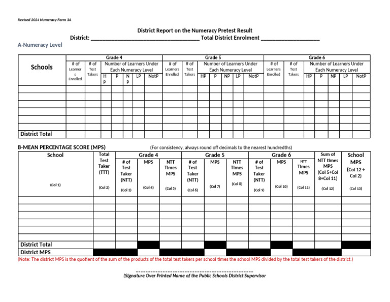 Numeracy Form 3a 2 | PDF