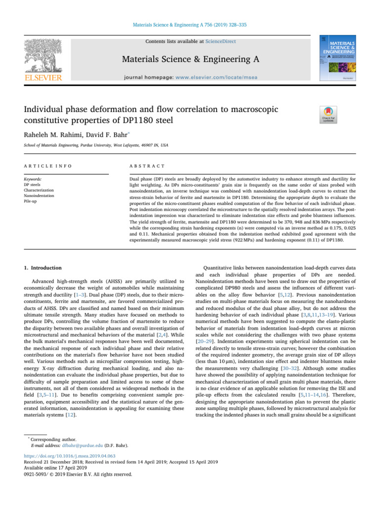 Individual Phase Deformation and Flow Correlation To Macroscopic Constitutive Properties of ...