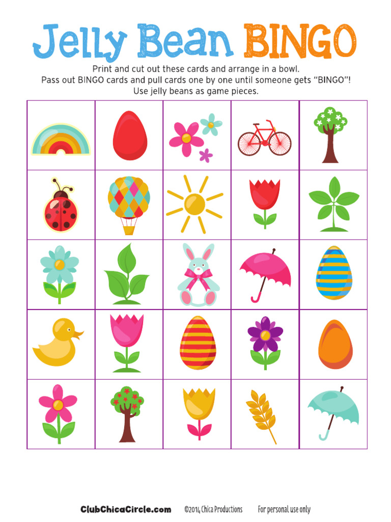 Jelly Bean Bingo Cards | PDF