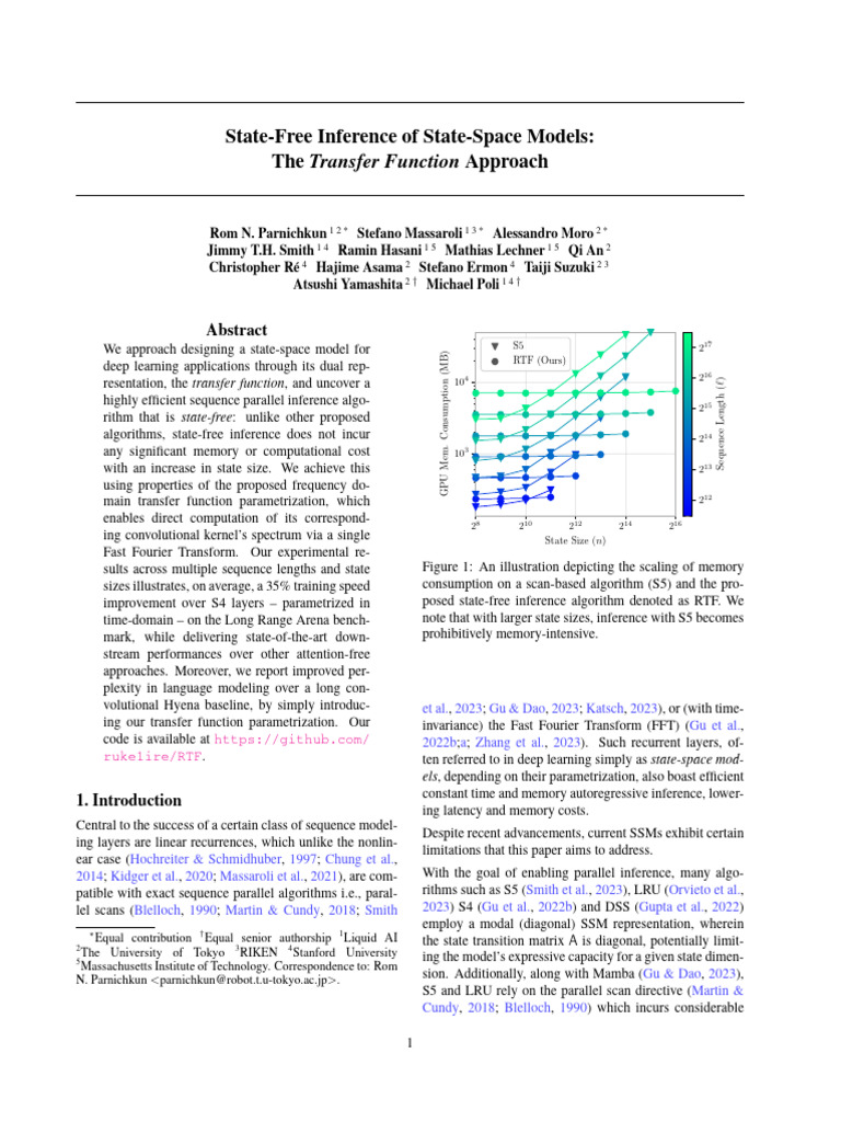 State-Free Inference of State-Space Models - The Transfer Function Approach | PDF