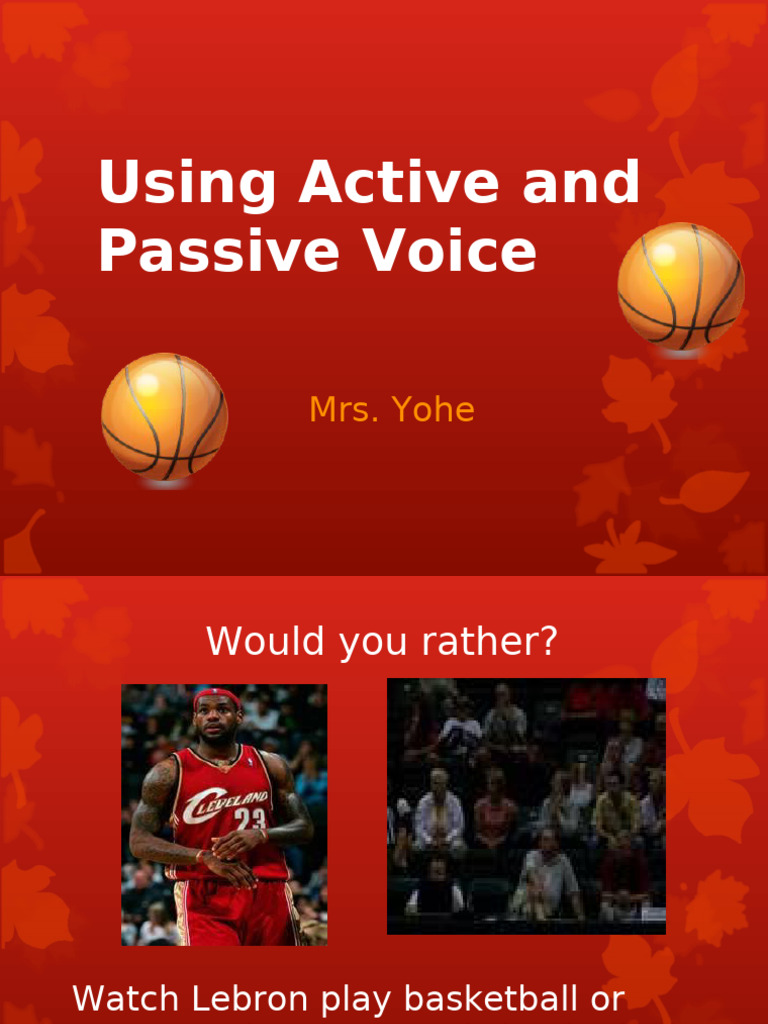Active and Passive Voice Lesson | PDF | Verb | Art