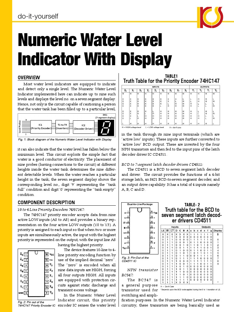Numeric Water Level Indicator - WWW - Projectspedia | PDF