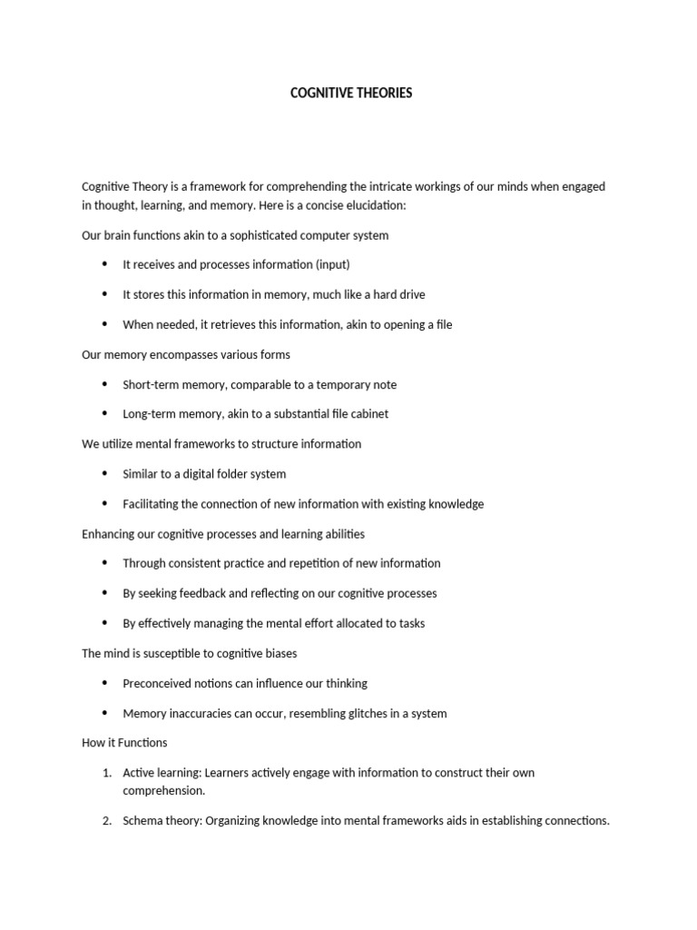 Cognitive Theory | PDF