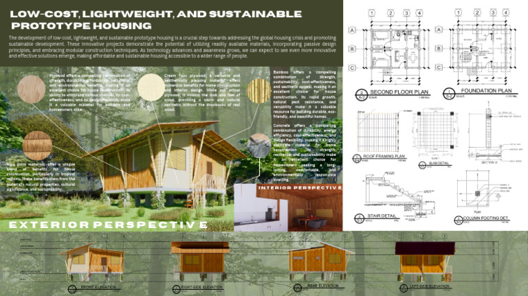 Low-Cost, Lightweight, and Sustainable Prototype Housing: Interior Perspectiv E | PDF