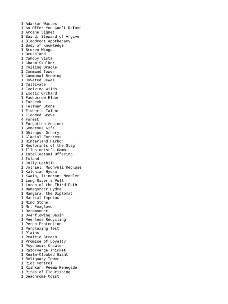 Peace Offering Commander Precon Decklist 20240720 204450 | PDF