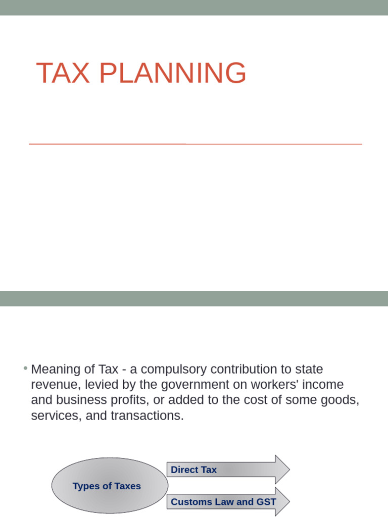 Module 1 Tax Planning Students | PDF