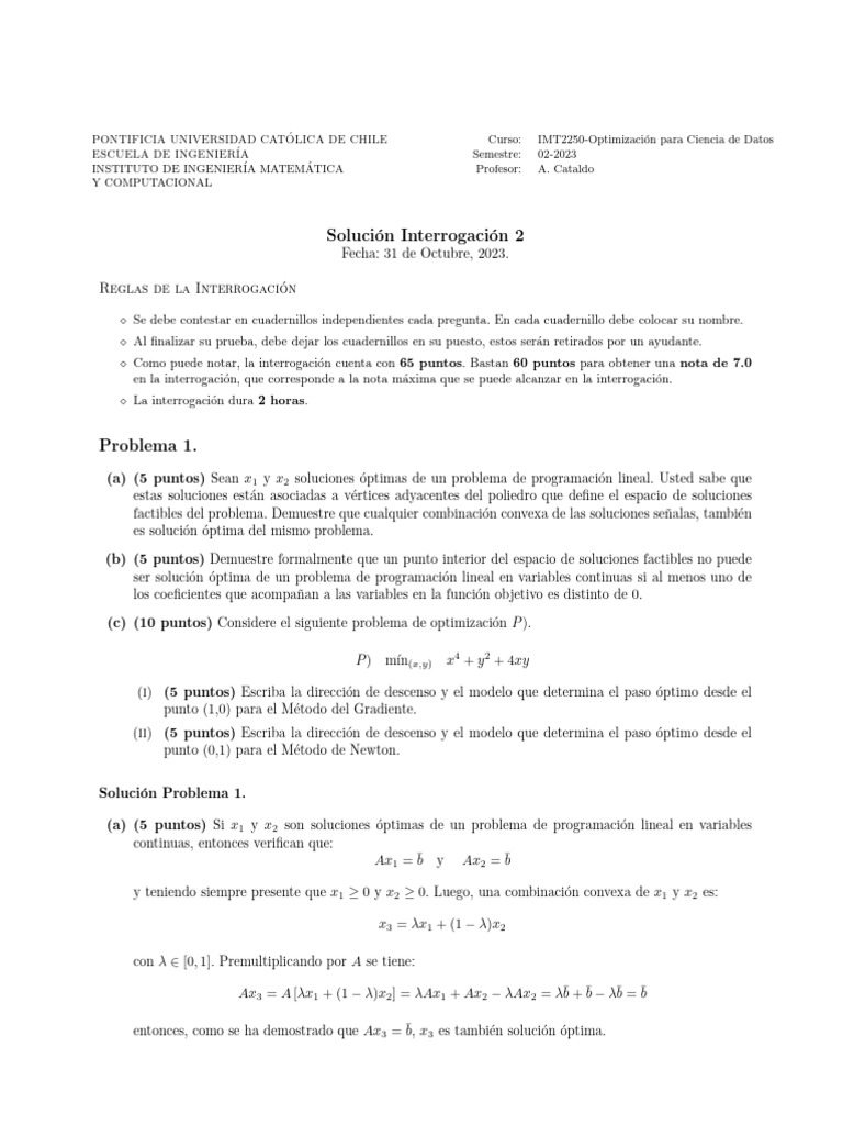 Pauta Interrogación 2 | PDF