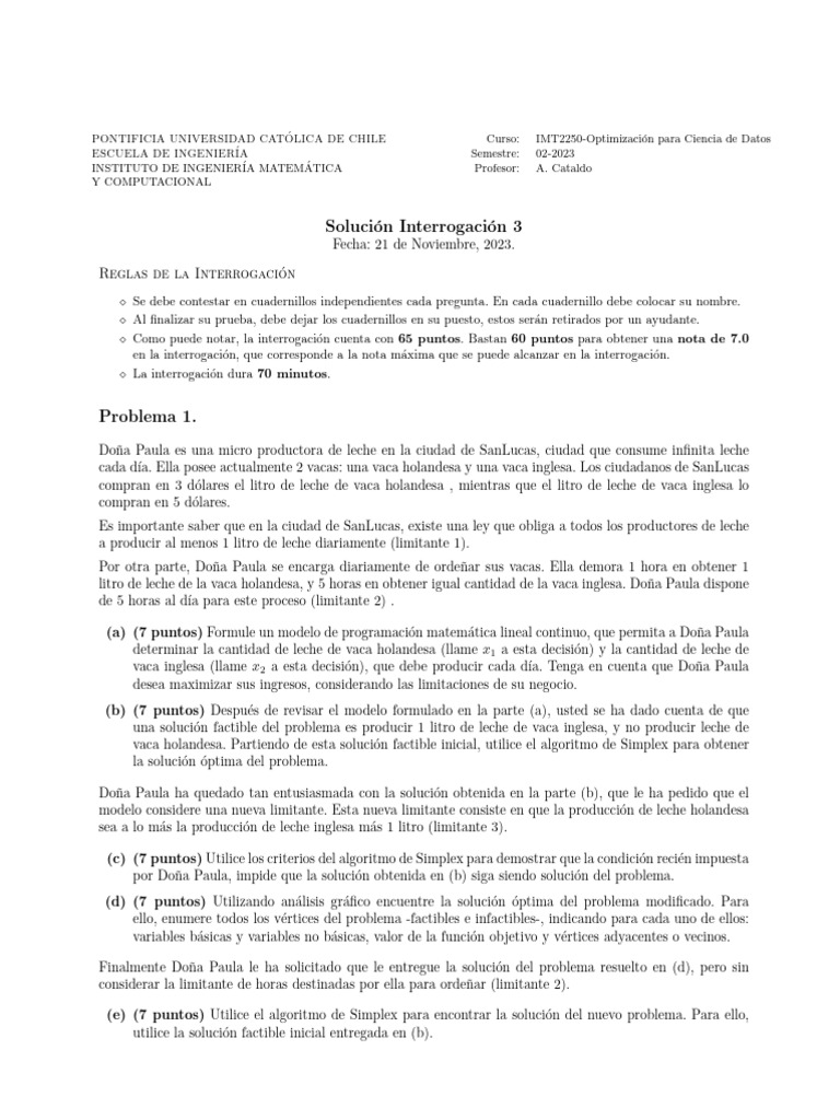 Pauta Interrogación 3 | PDF