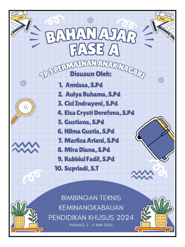 Bahan Ajar Fase A TP 3 Permainan Adat Anak Nagari | PDF