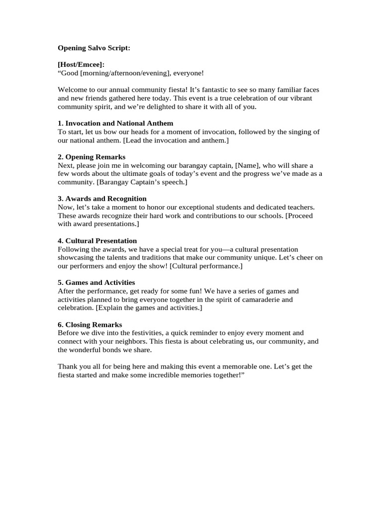 Opening Salvo Script | PDF