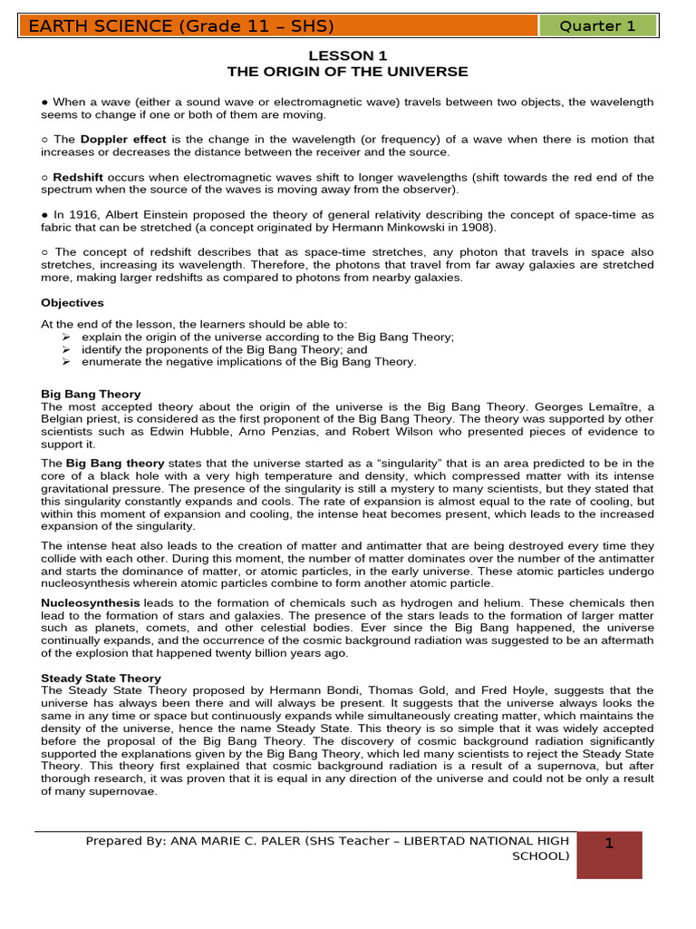 ES STEM Handout Lesson 1 6 | PDF