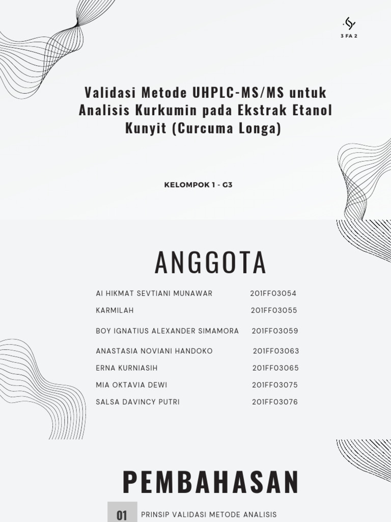 Validasi Metode Analisis Kurkumin - Kelompok 1 G3 FA2 | PDF