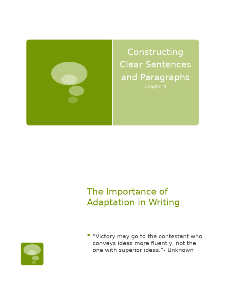Constructing Clear Sentences and Paragraphs | PDF