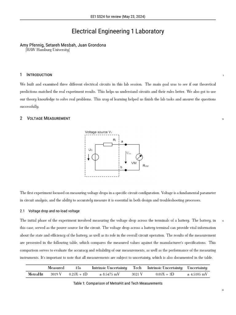 EE1 Lab1 | PDF