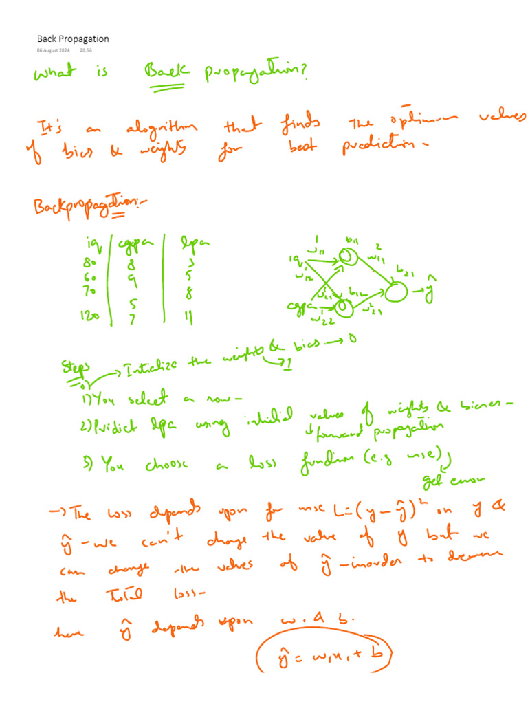 Deep Learning - Back Propagation | PDF