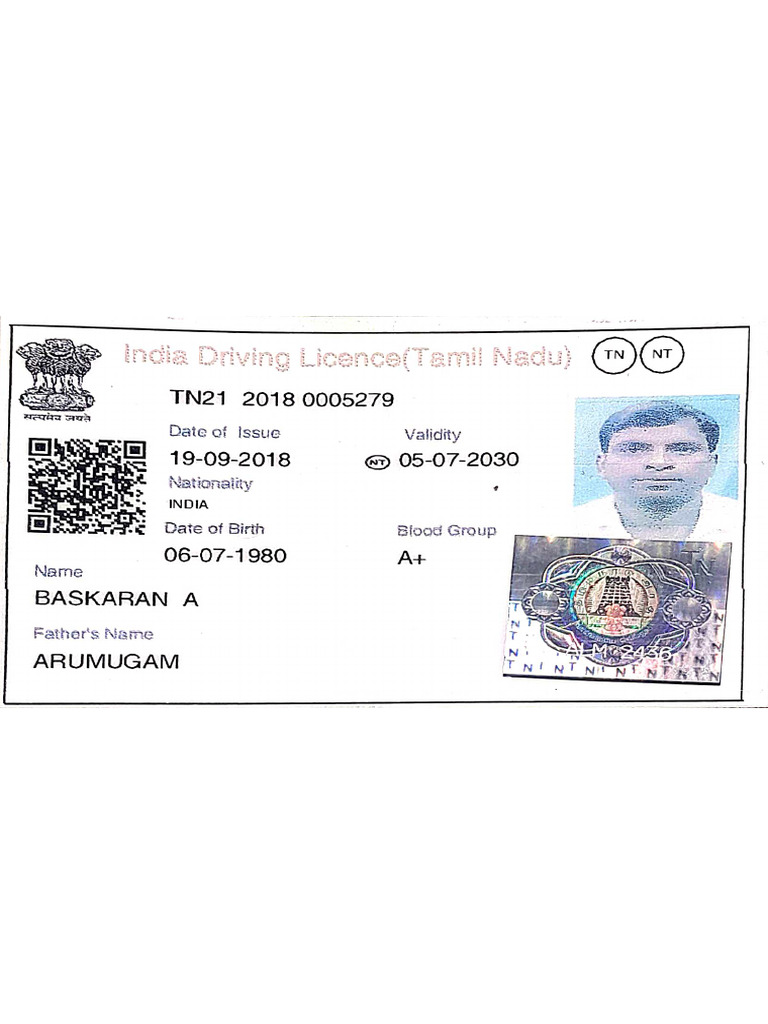Baskar Driving Licence | PDF