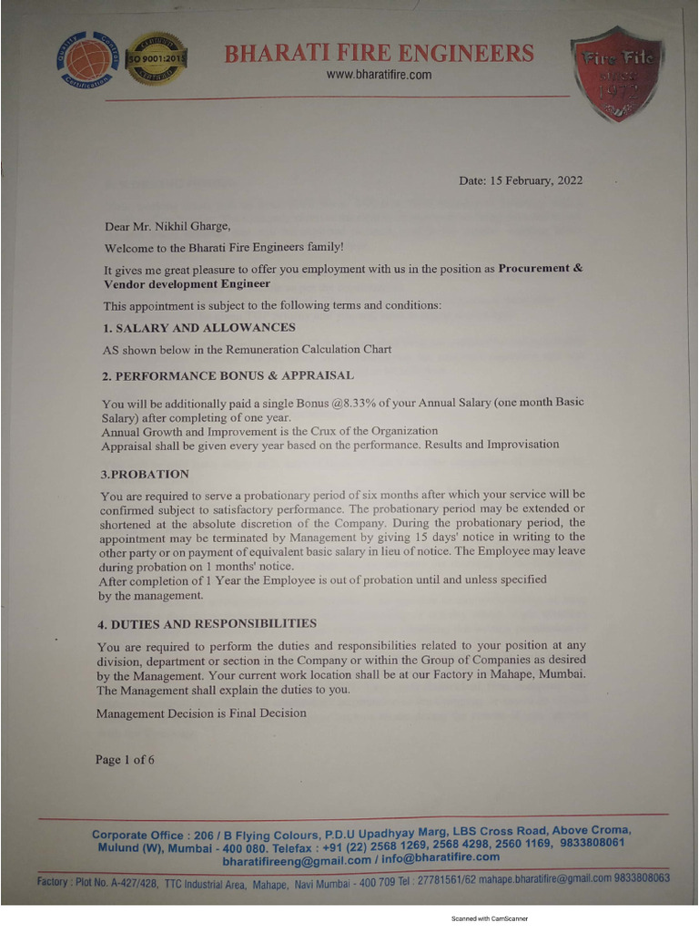 Offer Letter | PDF