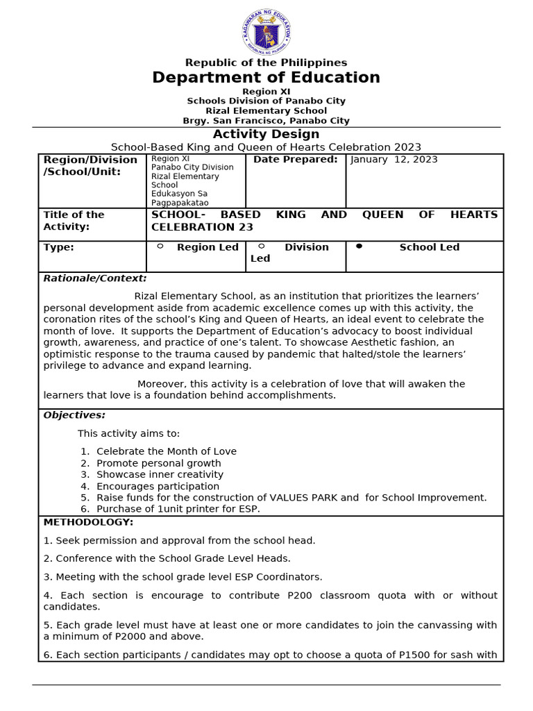 Sample Activity Design | PDF