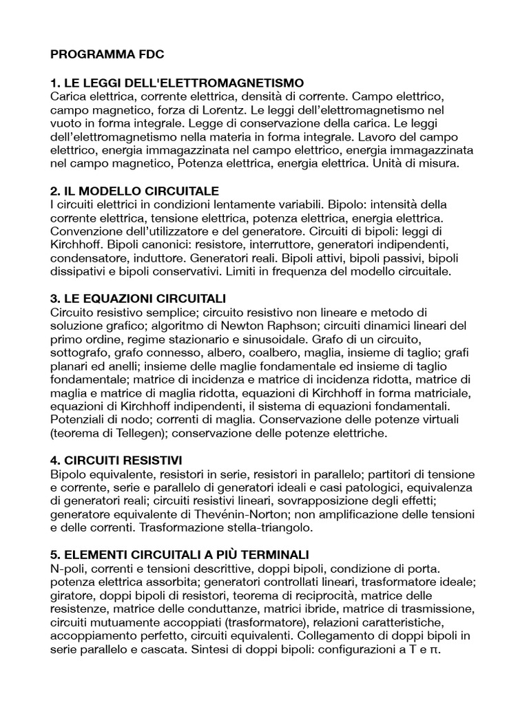 Programma FDC | PDF