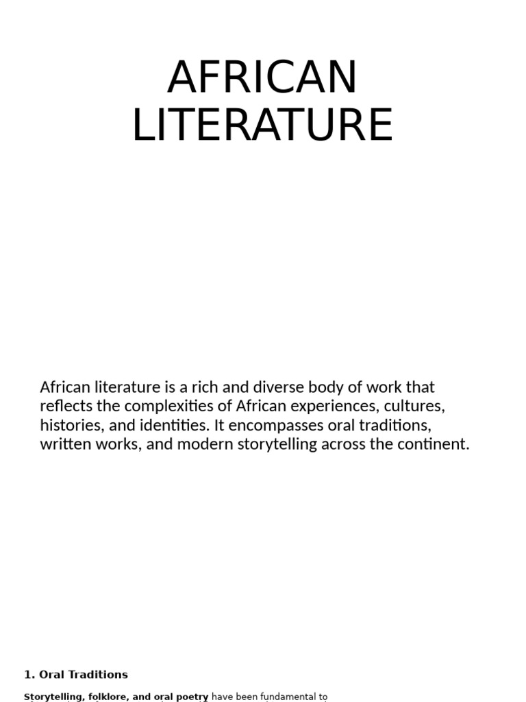 African Literature | PDF