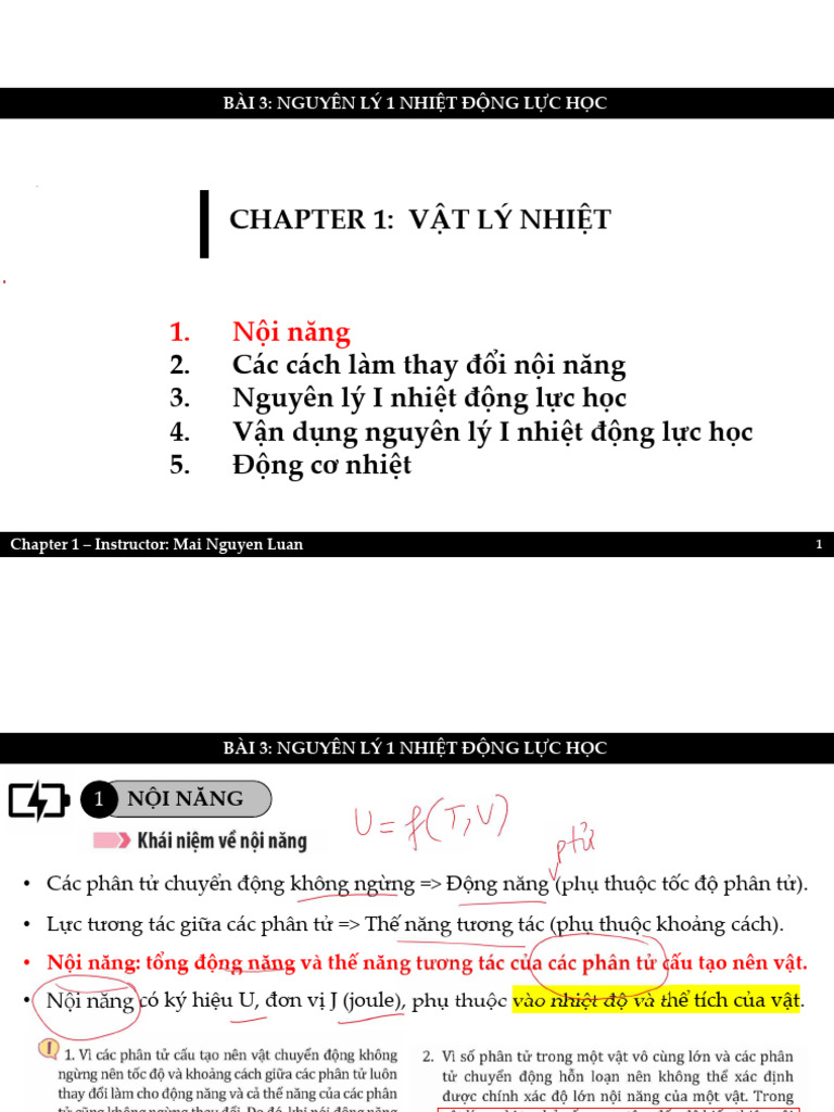 Vat Ly Chuong 1 Vat Ly Nhiet Chu de 3 Noi Nang Nguyen Ly 1 Nhiet Dong ...