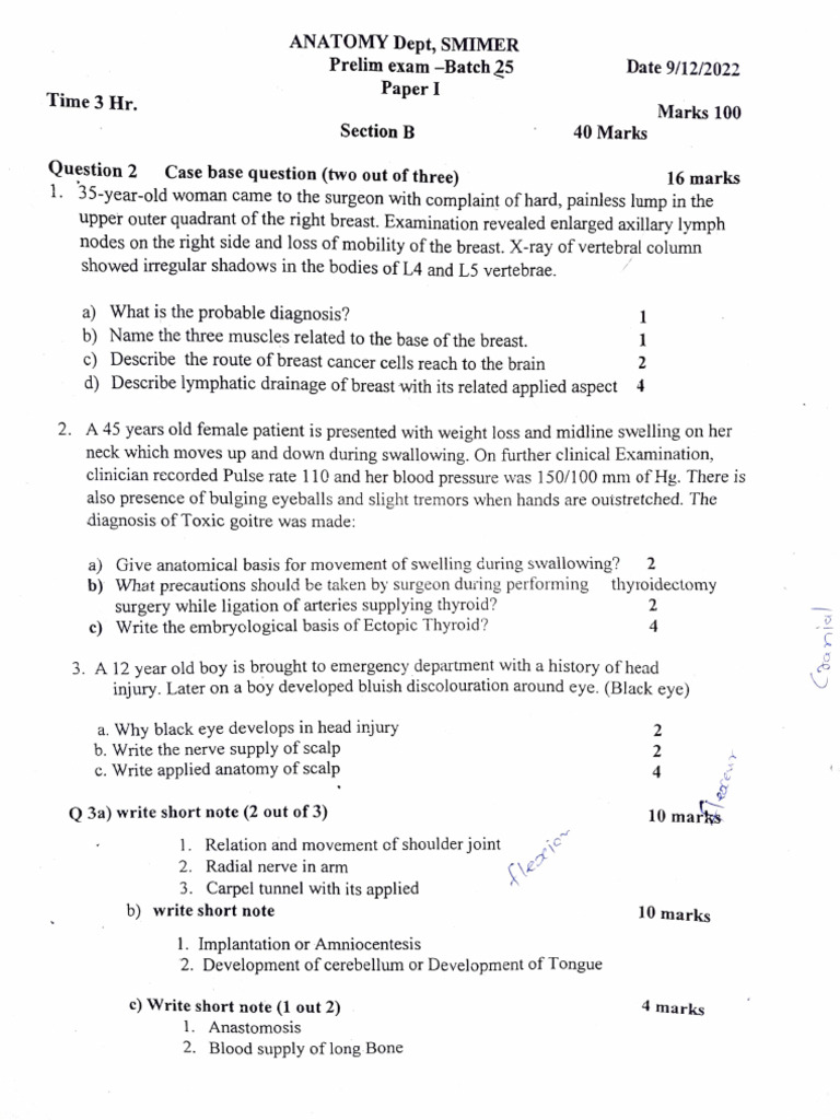 Anatomy- 1, Smimer paper | PDF
