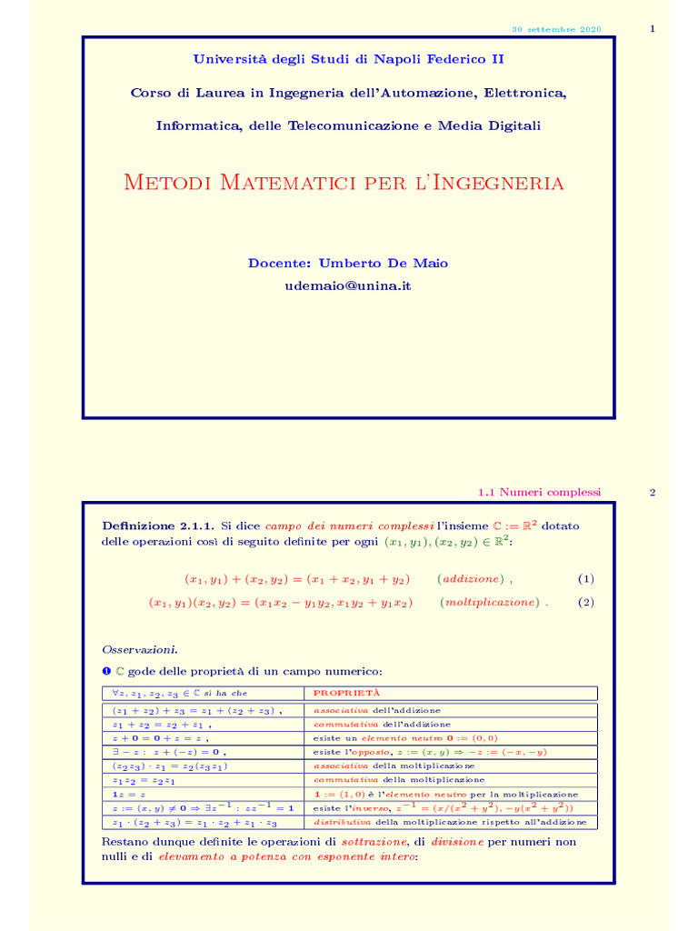 Metodi Matematici Completo | PDF