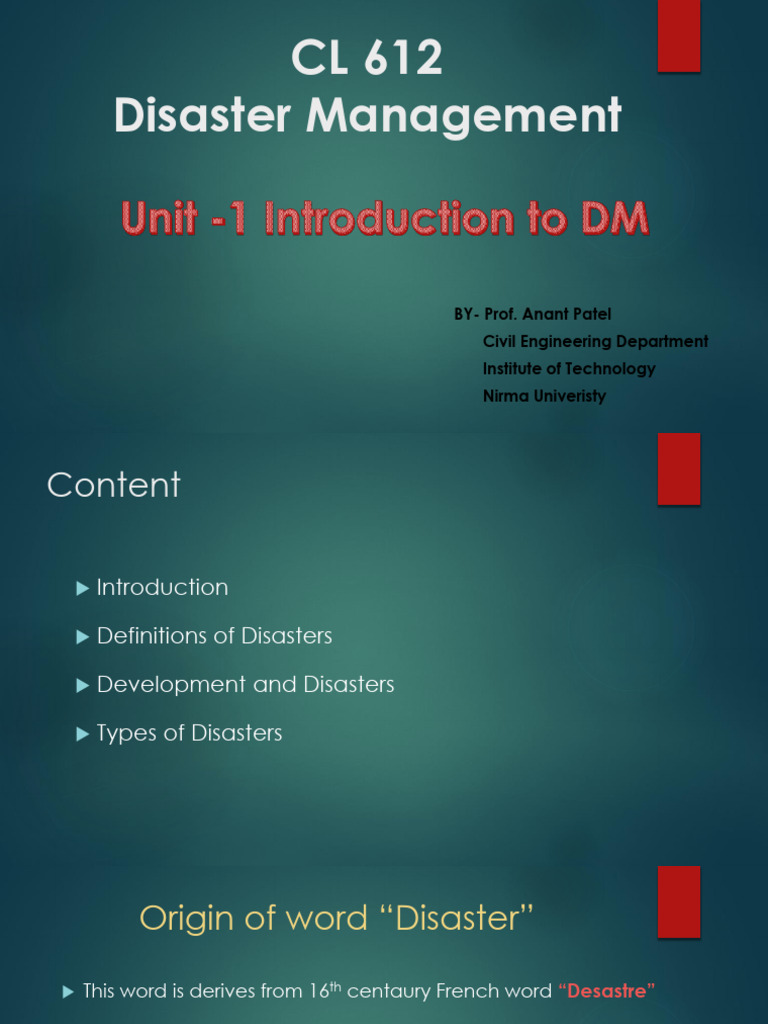 Introduction To Disaster | PDF