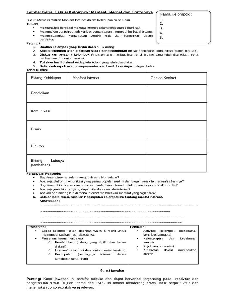 LKPD TIK Pertemuan 1 | PDF