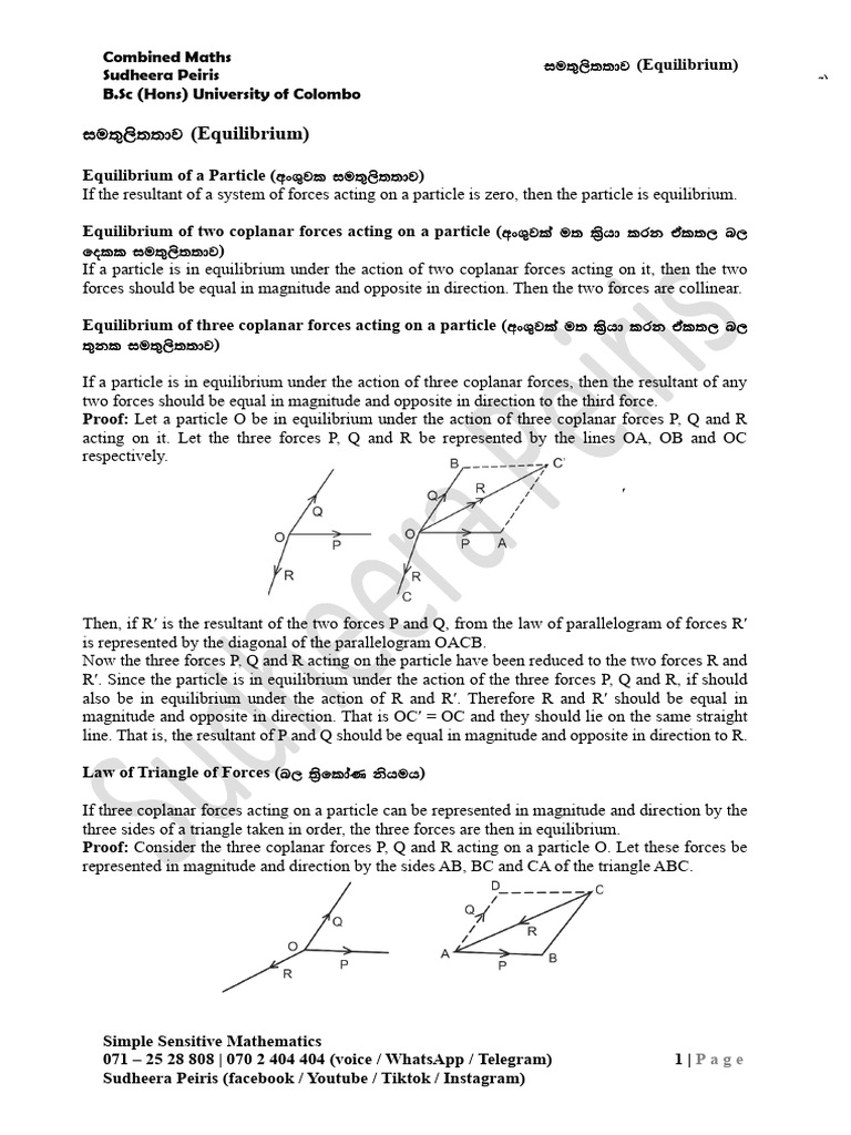 Equilibrium English Medium Medium | PDF | Triangle | Force