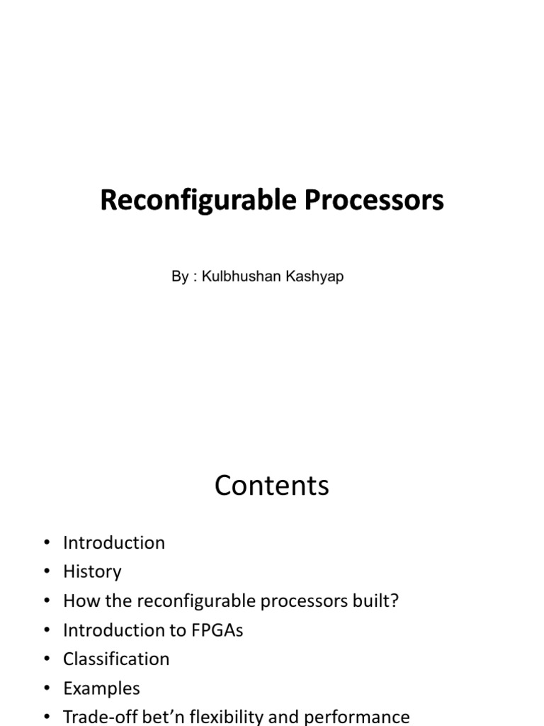 Seminar Ppt Reconfigurable Processors Pdf Field Programmable Gate Array Microprocessor