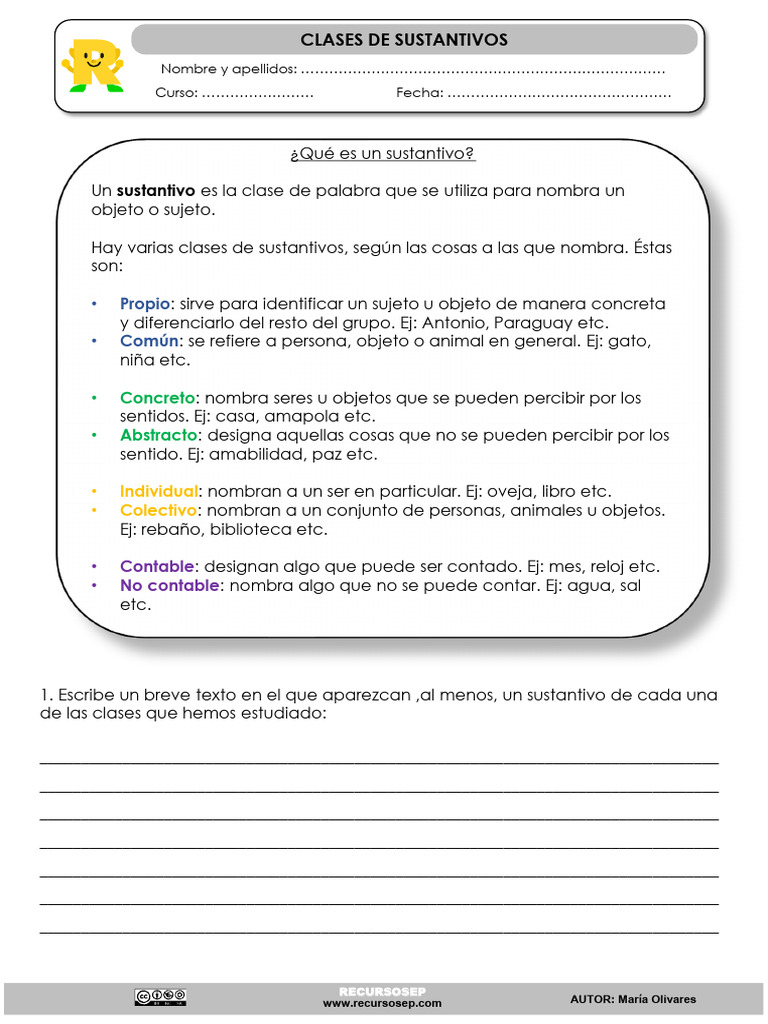 Clases de Sustantivos | PDF