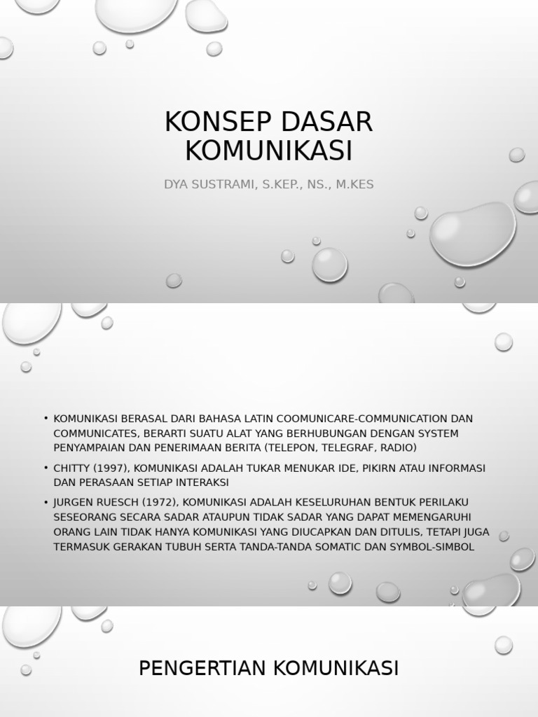 Konsep Dasar Komunikasi | PDF