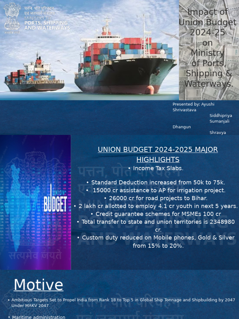 Impact of Union Budget 2024-25 On | PDF | Port | Economies