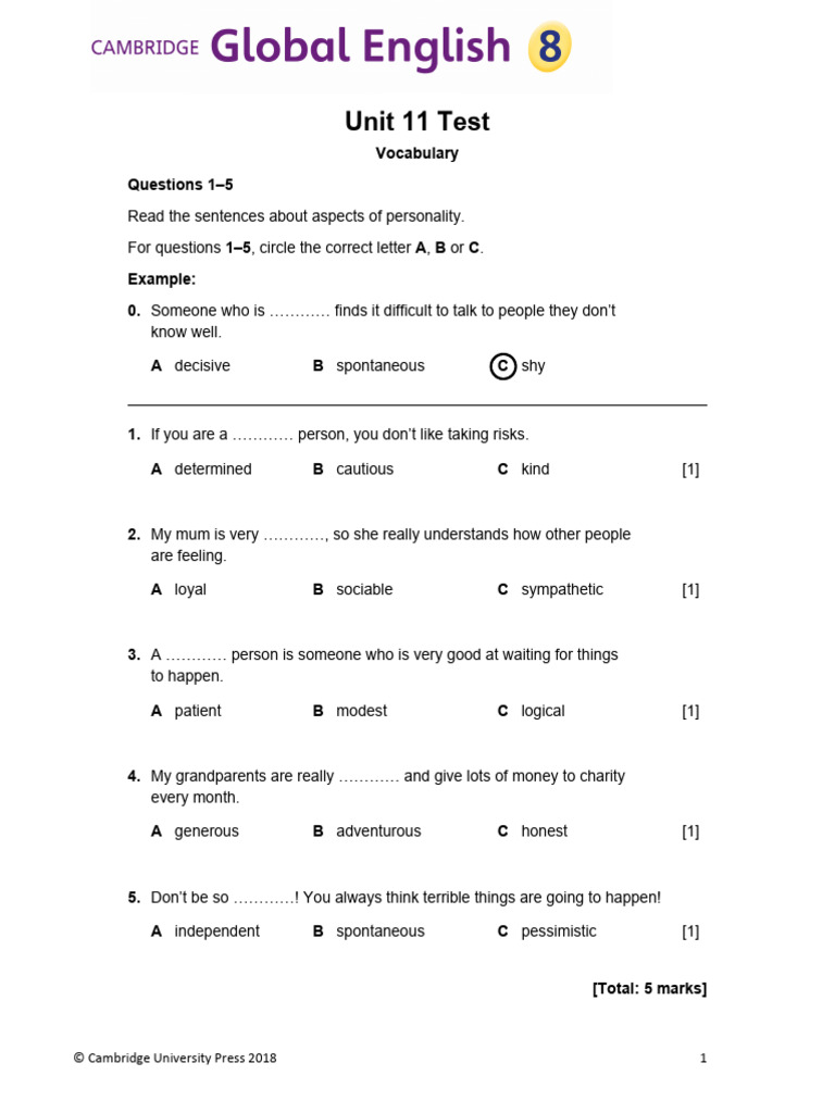 Unit Test 11 GE8 | PDF