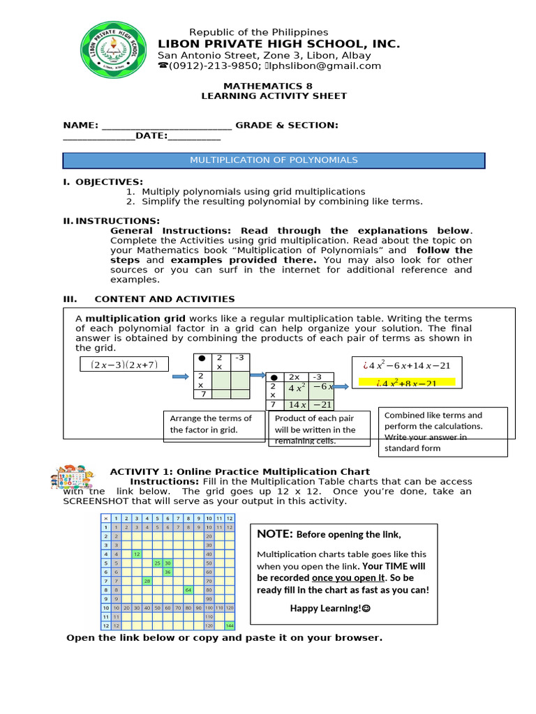 Las Mathematics 8 | PDF