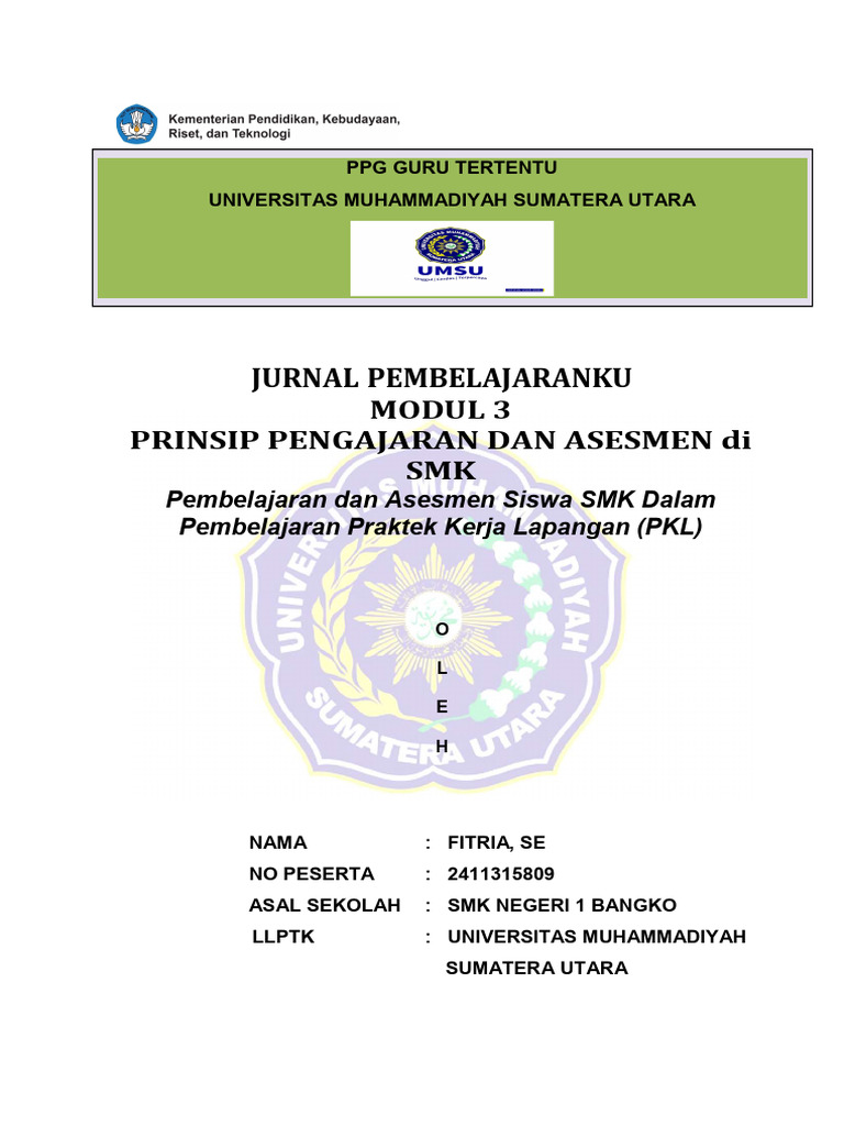 JURNAL PEMBELAJARANKU AKSI NYATA PPG - Modul 3 | PDF
