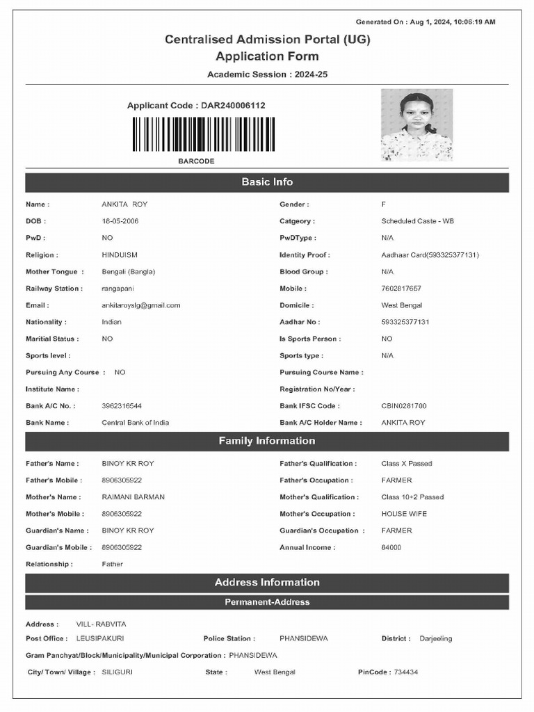 ANKITA ROY-Application | PDF