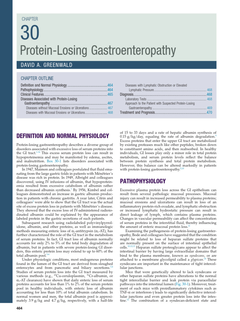 Protein-Losing Enteropathy | PDF