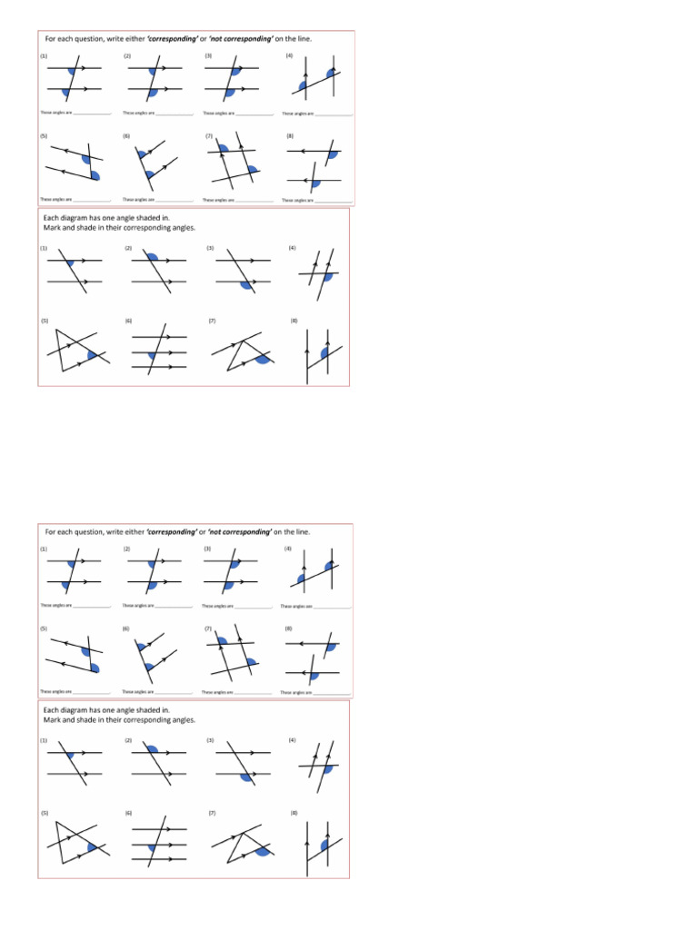 Corresponding Angles | PDF