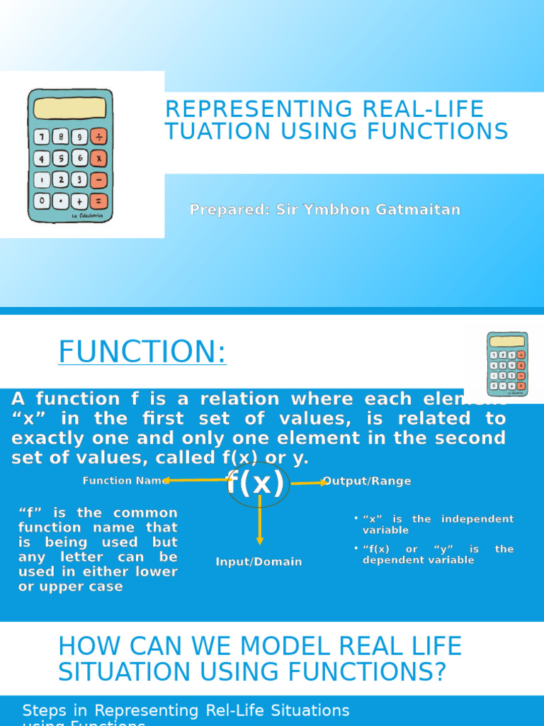 Lesson 3 Representing Function in Real Life Situation | PDF