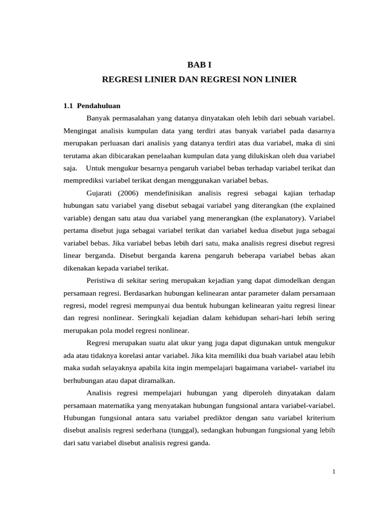 BAB 1 Regresi Linier | PDF